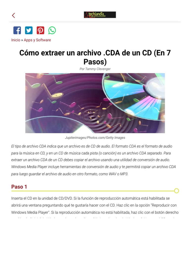 Cómo Extraer Un Archivo .CDA de Un CD (En 7 Pasos) | PDF | Archivo de computadora | Disco compacto