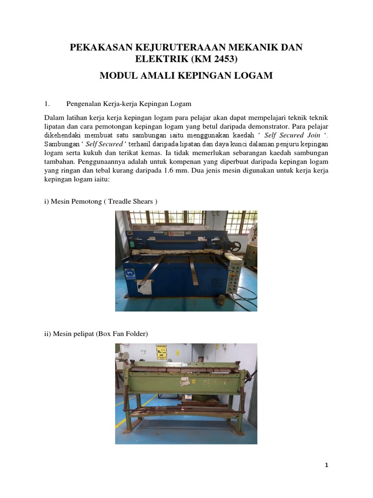 Manual Amali Kepingan Logam | PDF