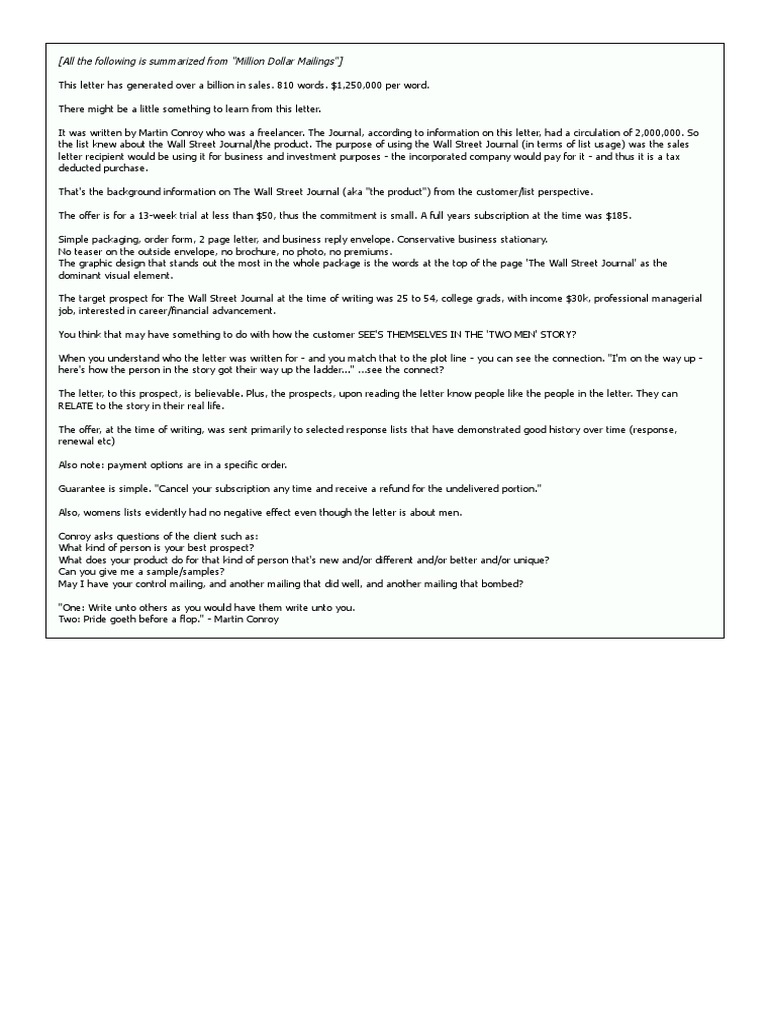 The Wall Street Journal Letter | PDF | The Wall Street Journal | Payments