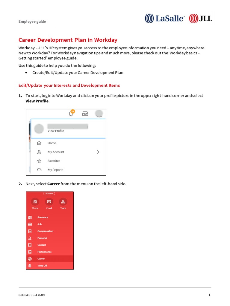 Career Development Plan in Workday - Employee Guide - GLOBAL | PDF ...