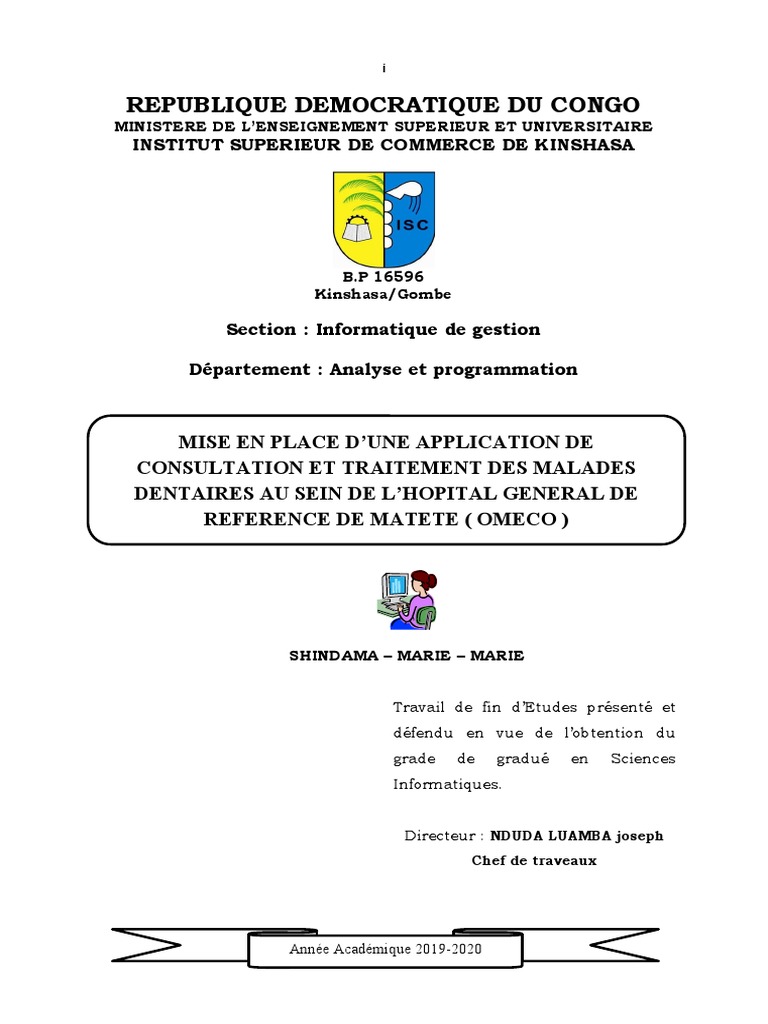 Application de gestion hospitalière ISC Gombe | PDF | Programmation ...