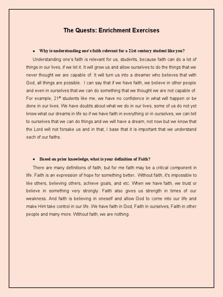 The Importance of Faith for Students | PDF