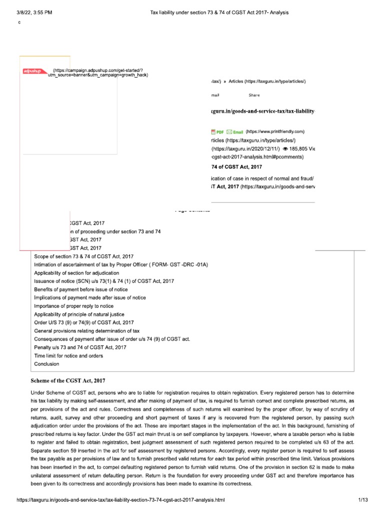 Section 73 and 74 Penalty | PDF