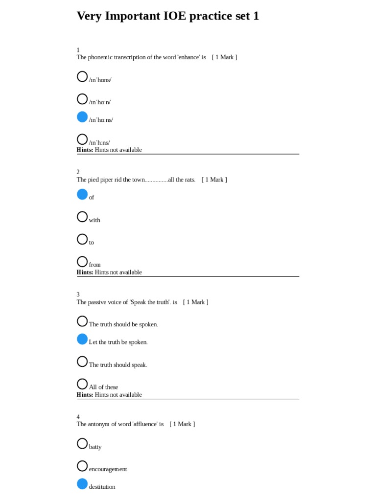 Very Important IOE Practice Set 1 | PDF | Physical Quantities ...