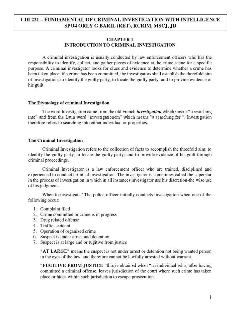 Cdi 221 Handouts | PDF | Search And Seizure | Arrest