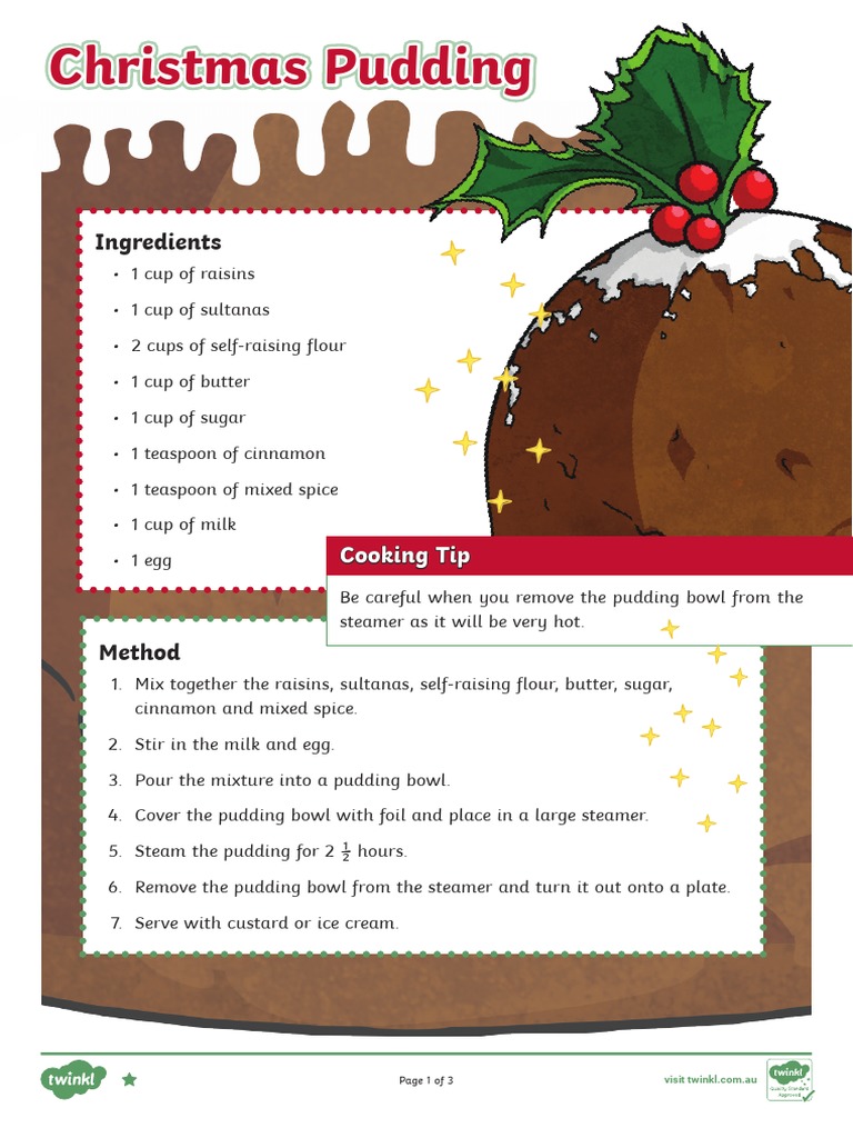 Christmas Pudding Differentiated Reading Comprehension - Ver - 2 | PDF ...