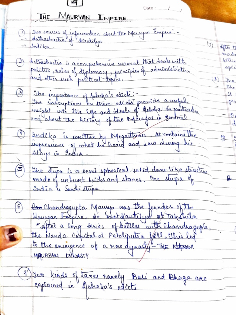 Mauryan Empire CH 4 Class 9 Hist | PDF | Ashoka