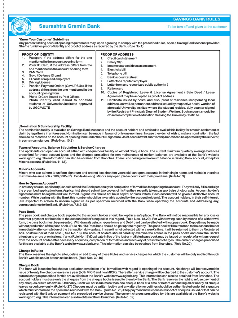 SB Rule | PDF | Cheque | Banks