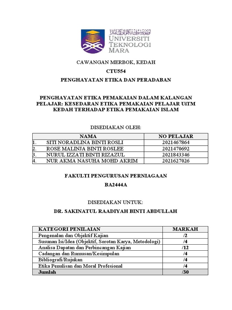 Kertas Kerja Ctu | PDF
