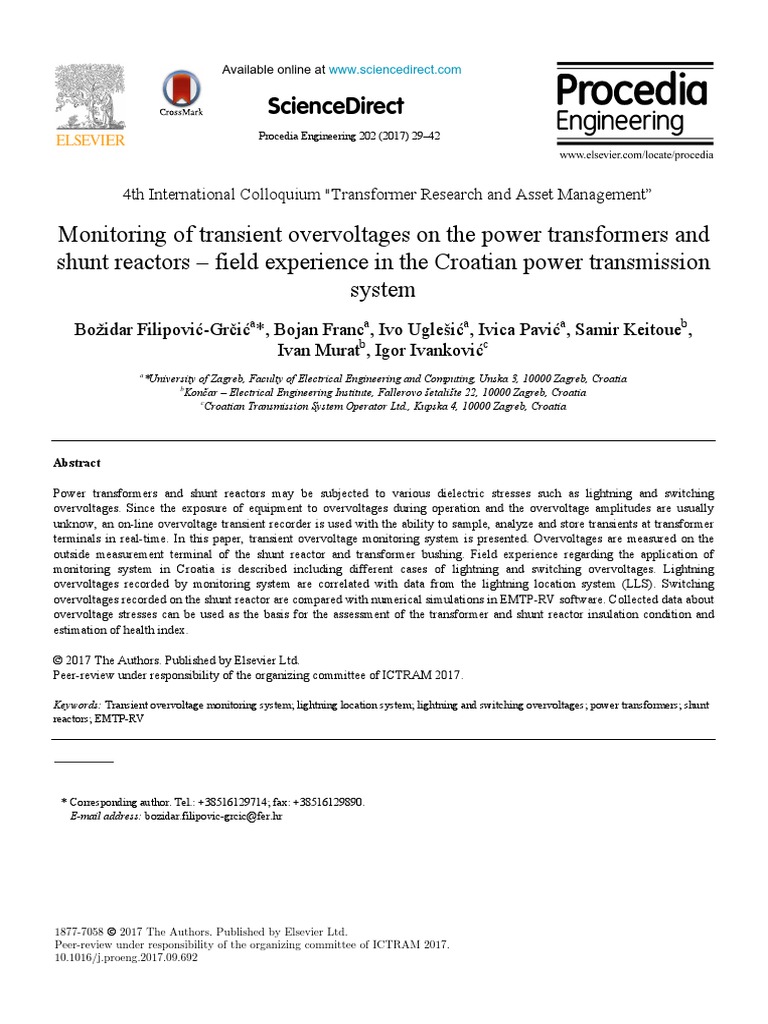 Monitoring of Transient Overvoltages On The Power Transformers and ...