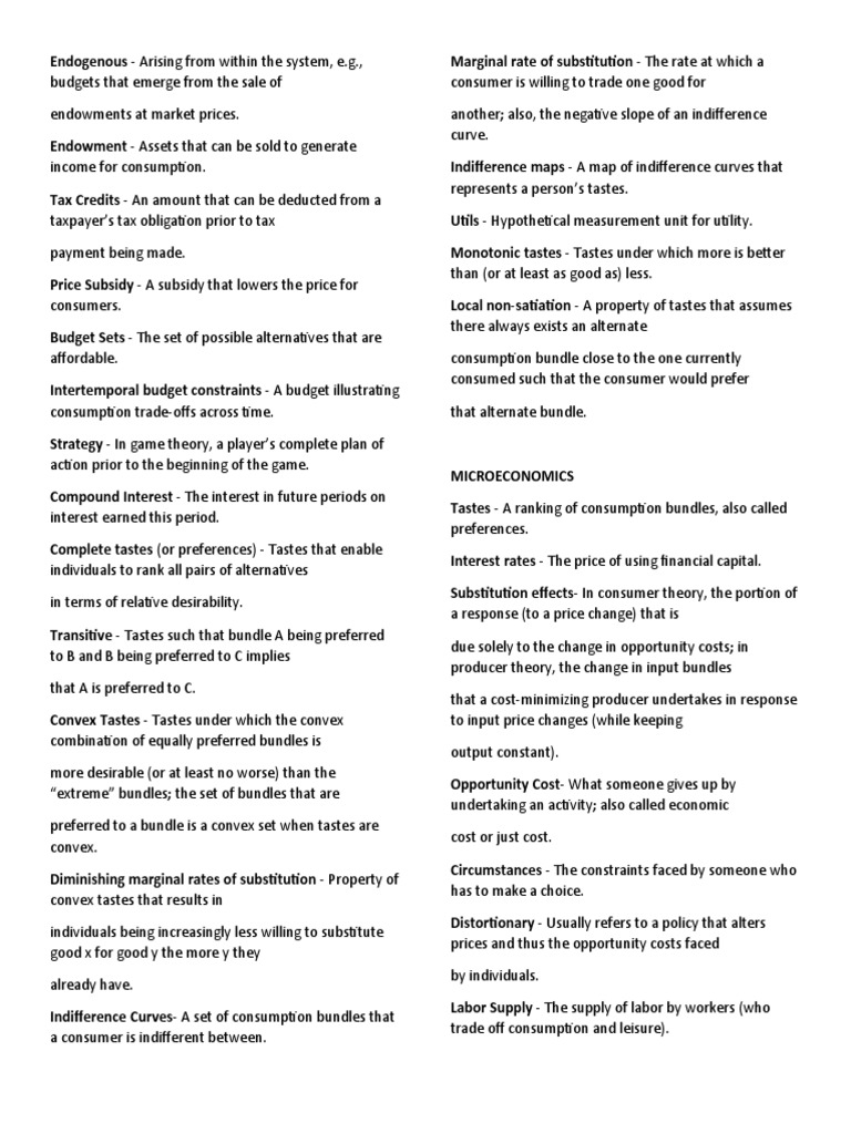 Key Microeconomics Concepts Explained | PDF | Supply And Demand ...