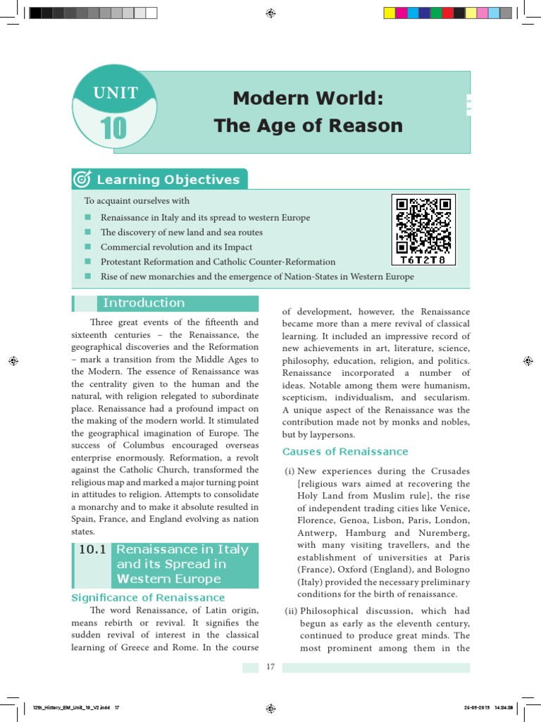 The Dawn of Modernity: The Age of Reason and the Transition from the ...