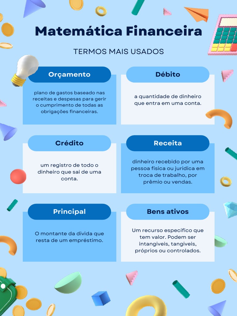 Azul 3D Matemática Financeira Infográfico | PDF