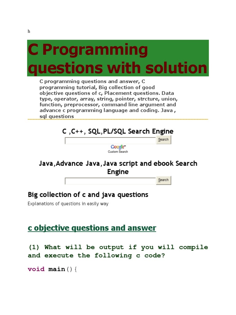 Tricky C Questions For GATE | PDF | Pointer (Computer Programming) | C ...