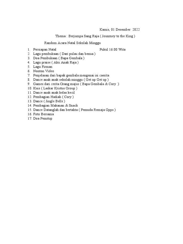 Random Acara Natal | PDF | Sains & Matematika