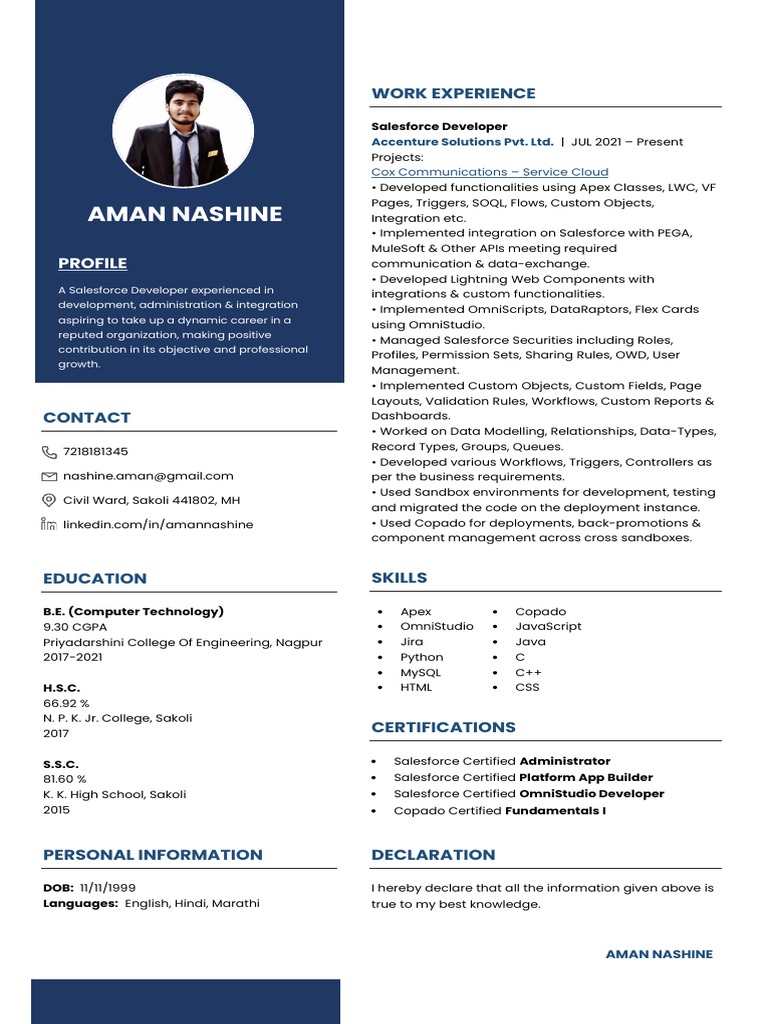 Aman Nashine Resume | PDF | Java Script | Information Age Aman Nashine Resume | PDF | Java Script | Information Age