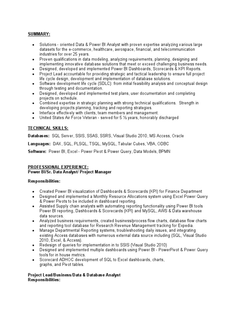 Power BI Resume 02 | PDF | Databases | Microsoft Sql Server