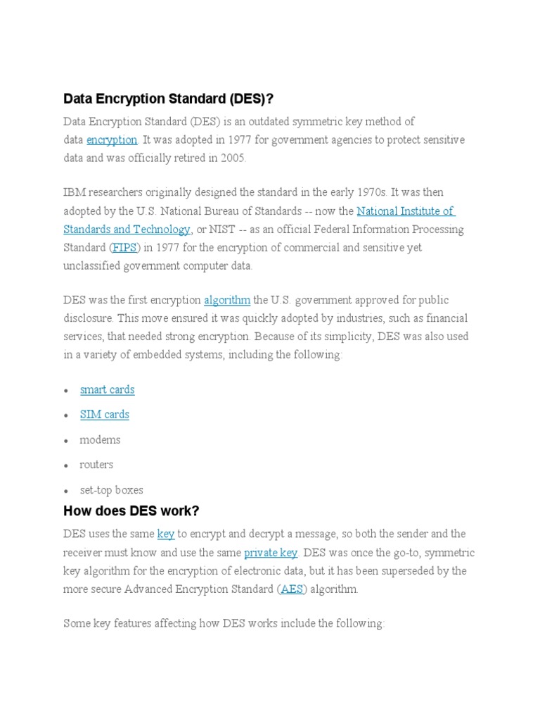 Anderson DES | PDF | Cryptography | Encryption