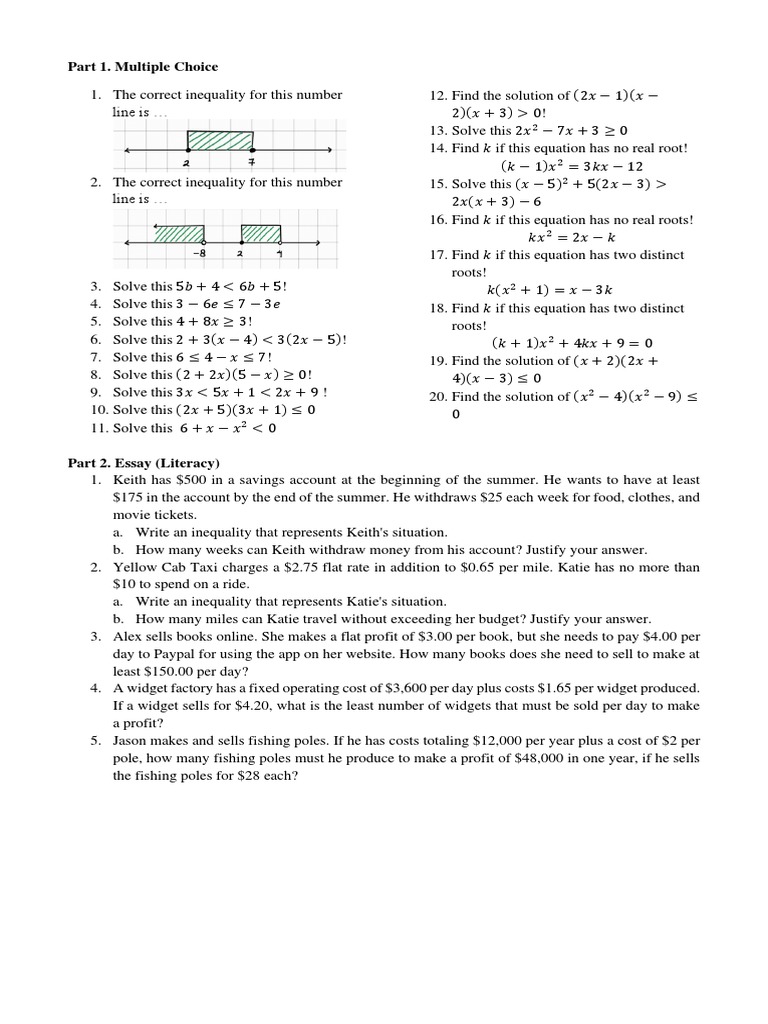 Sec 5. Mathematics - SE I Review | PDF