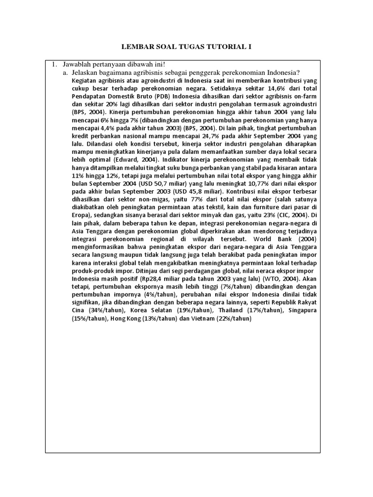 Lembar Soal Tugas Tutorial I - Pang4224 | PDF