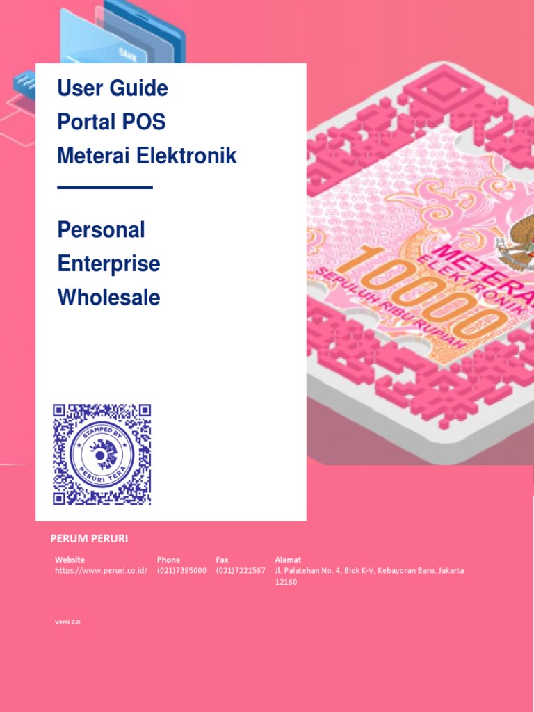Panduan Portal POS Meterai Elektronik (E-Meterai) | PDF