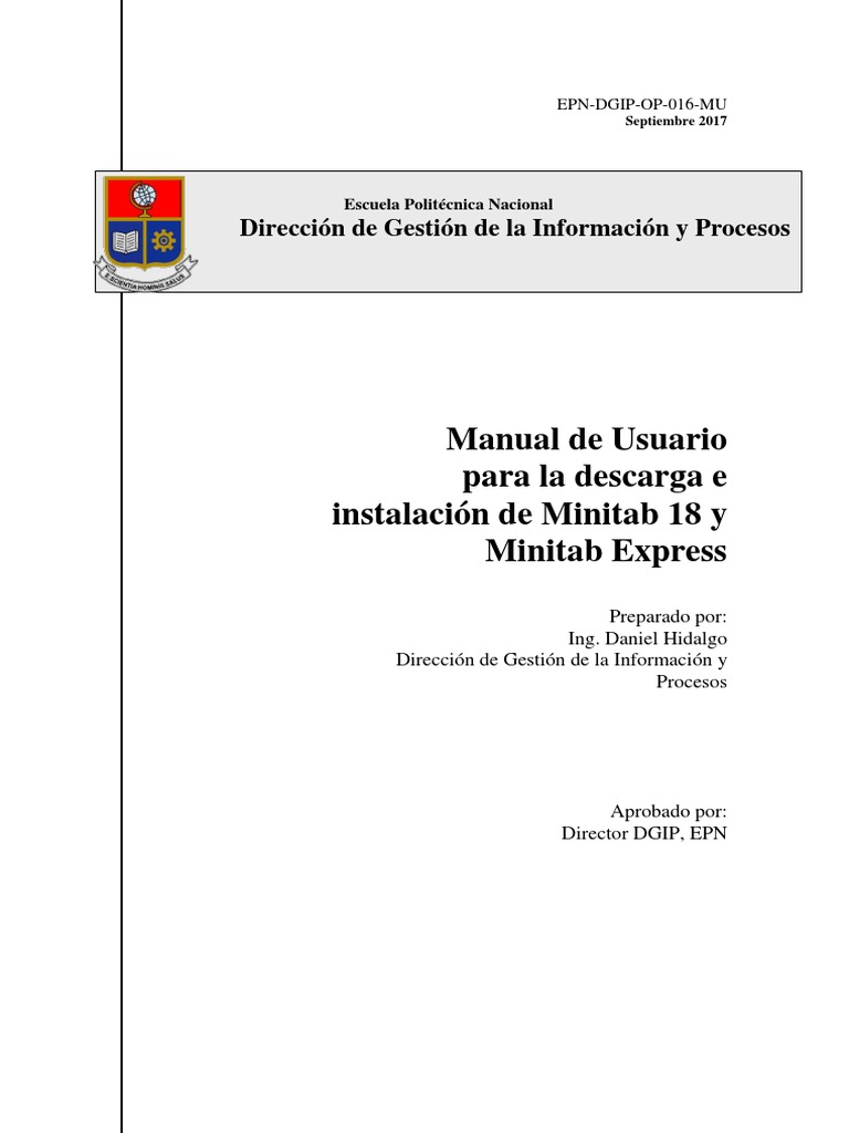 Manual de Usuario para La Descarga e Instalación de Minitab 18 y ...