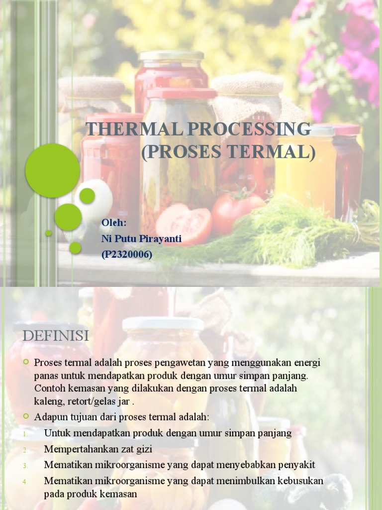 Proses Termal dalam Pengolahan Pangan | PDF