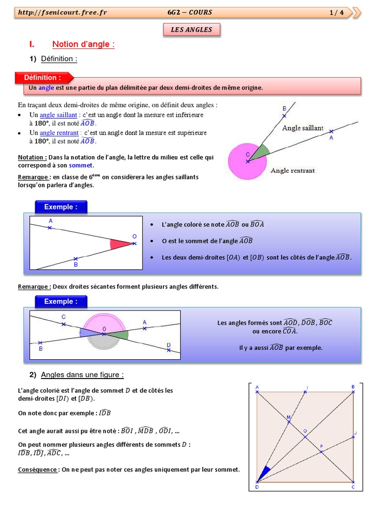 Notions et mesures des angles en géométrie | PDF | Angle | Trigonométrie