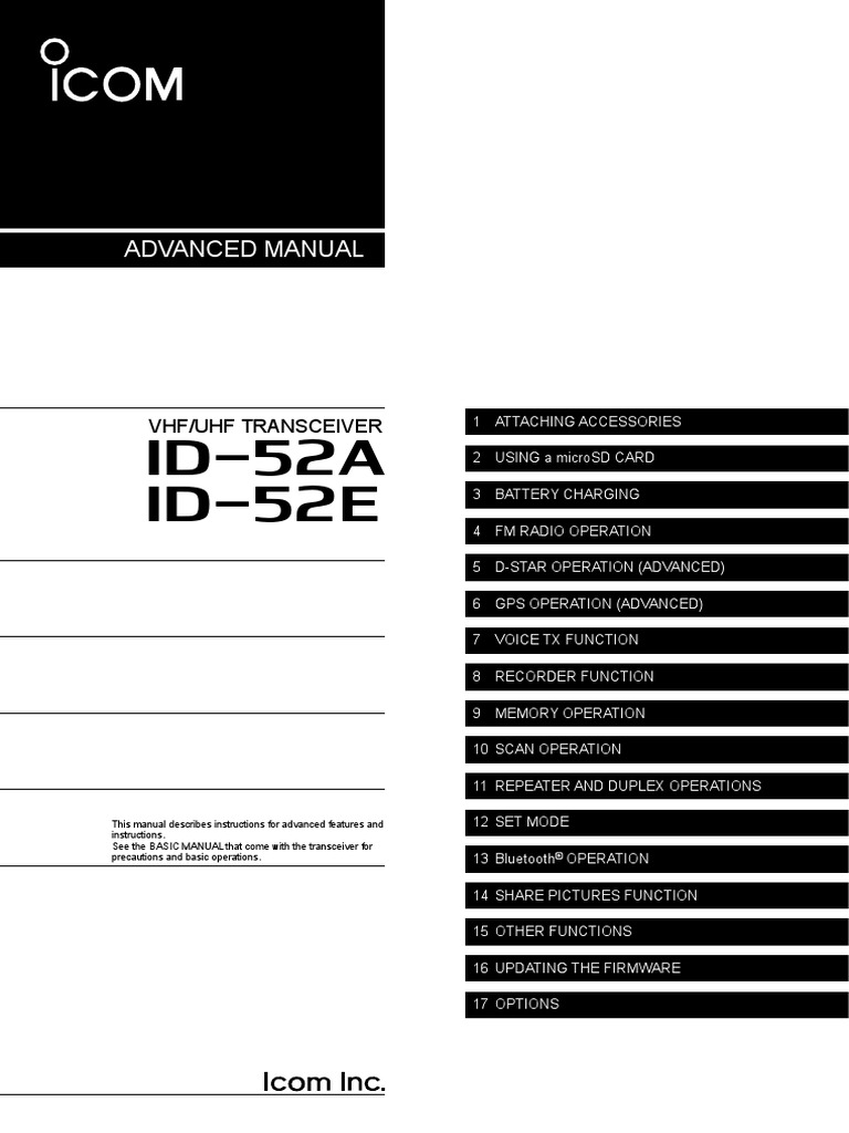 Id-52a e Eng Advanced 1 | PDF