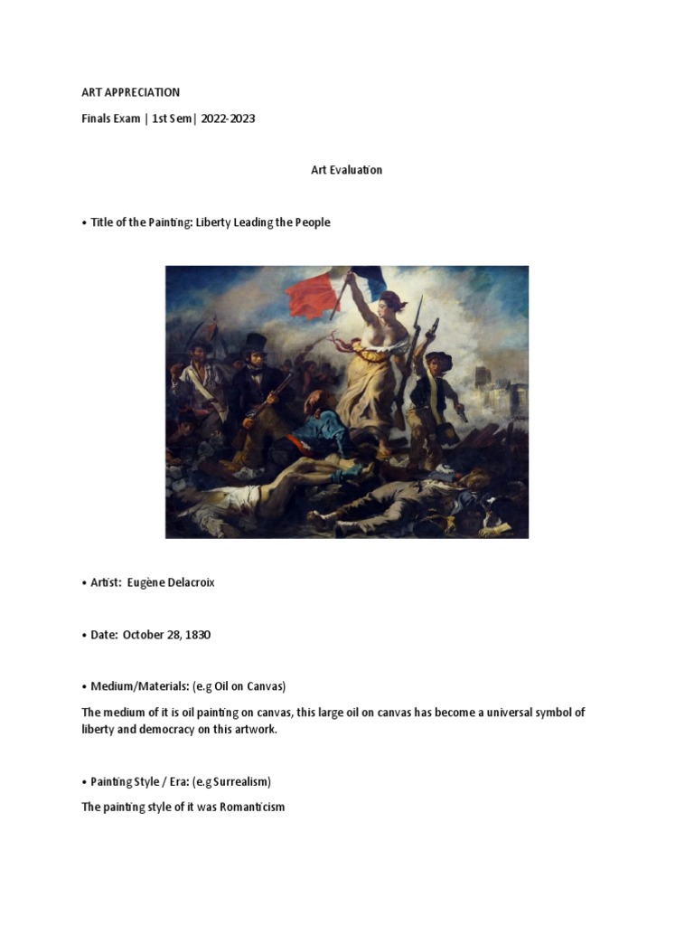Final Exam - Art Evaluation | PDF | Paintings | Plastic Arts