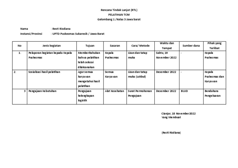 Format RTL Resti | PDF
