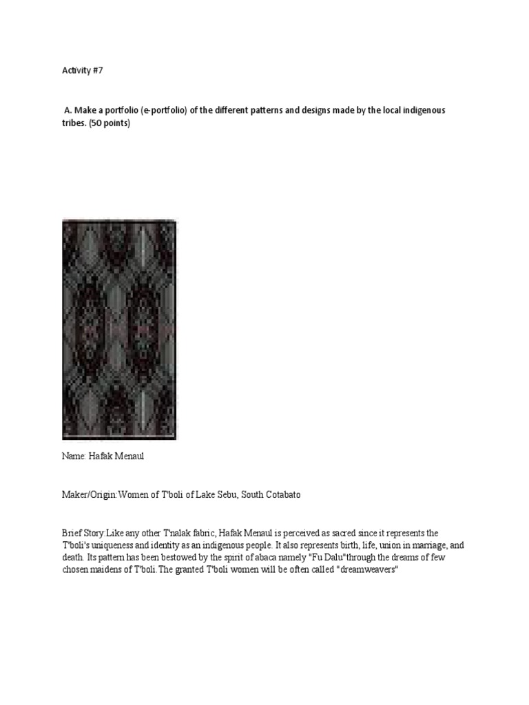 MMW - Activity 7 | PDF | Crafts | Decorative Arts