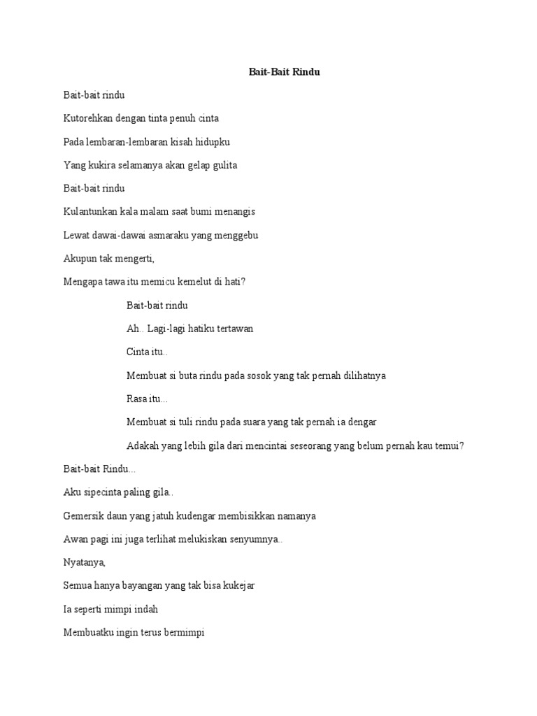 Bait-Bait Rindu - Devi.A | PDF