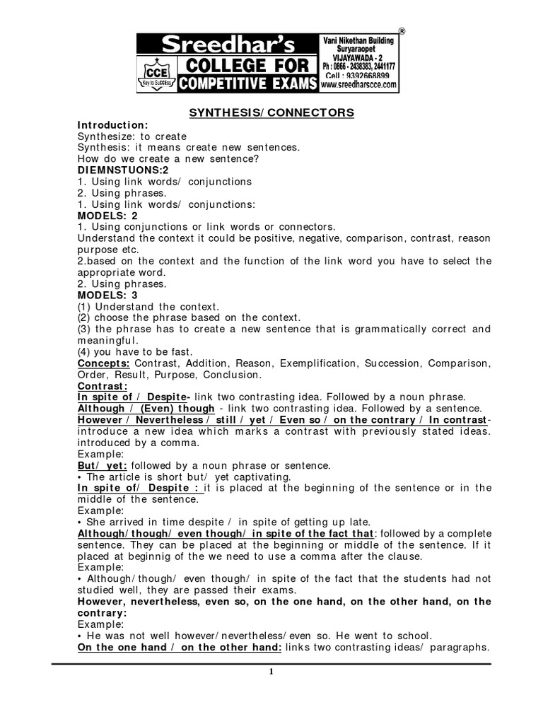 Advanced Program-English - Connectors | PDF | Phrase | Sentence ...