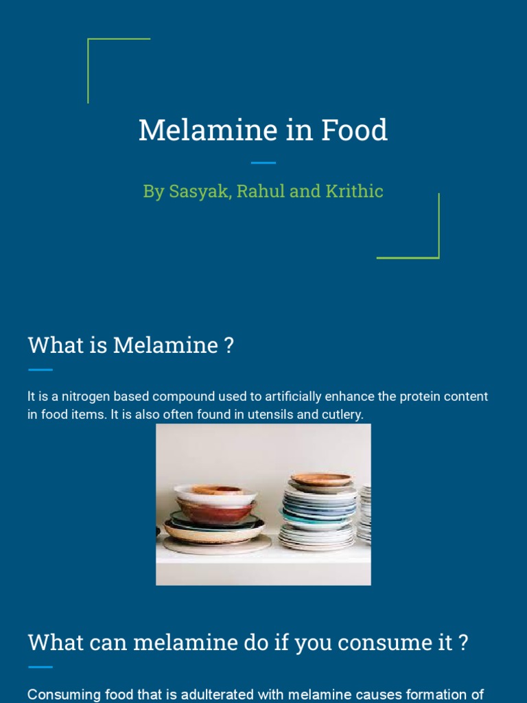 Melamine in Food | PDF