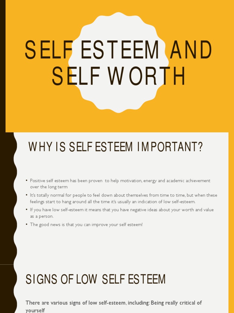 Self Esteem and Self Worth Author Sydney Technical High School | PDF ...