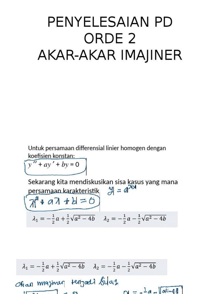 Persamaan Diferensial Orde 2 Homogen Akar2 Imajiner | PDF