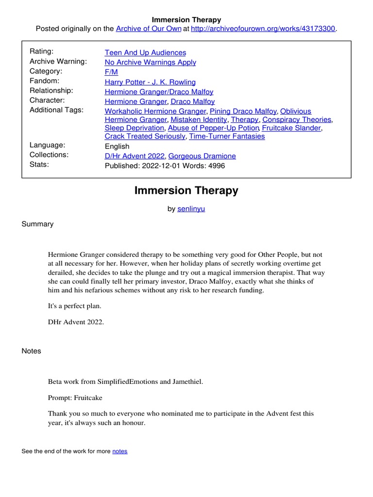 Immersion Therapy Pdf
