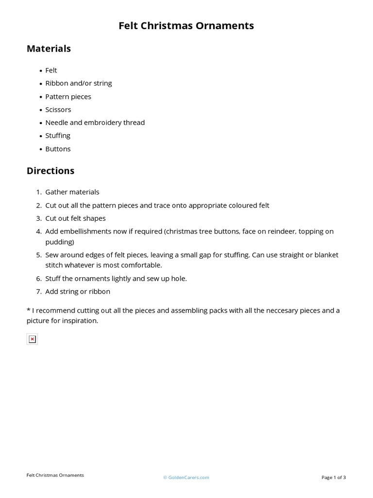 Felt Christmas Ornaments | PDF