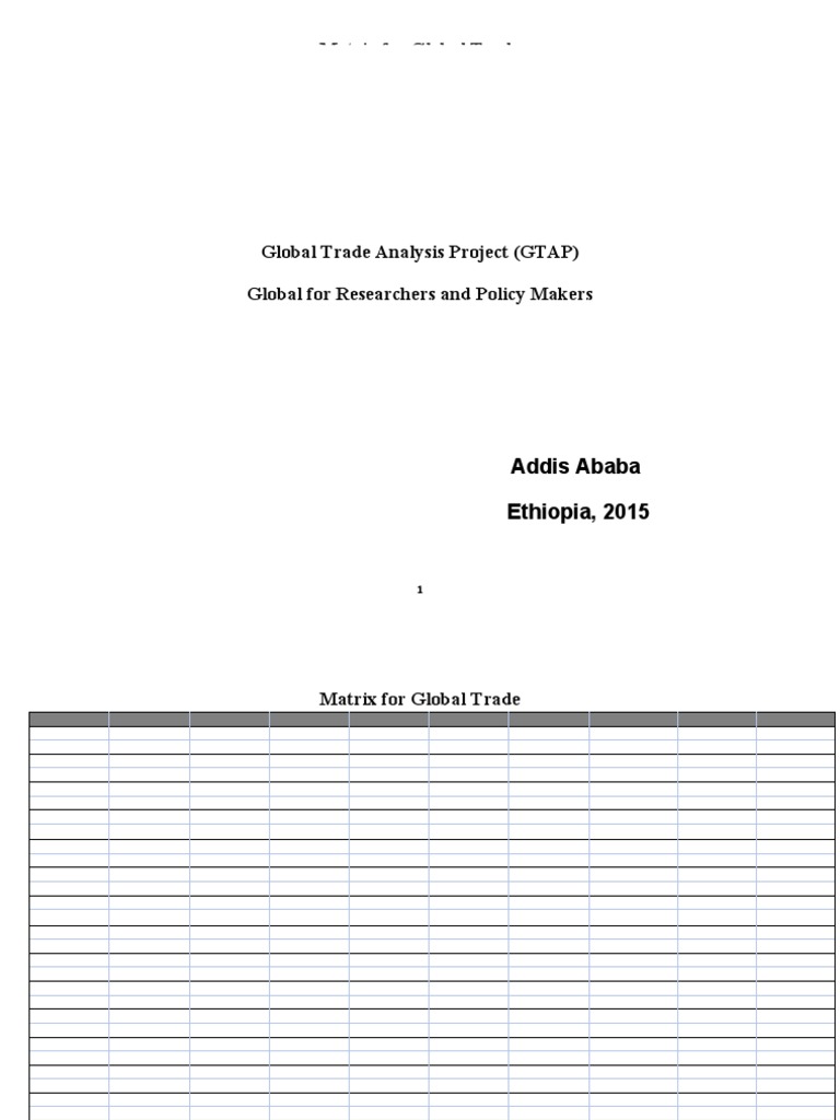 Global Trade Analysis Project (GTAP) | PDF