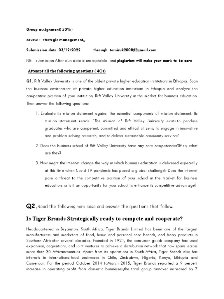 Strategic MGT Assignment | PDF | Brand | Business