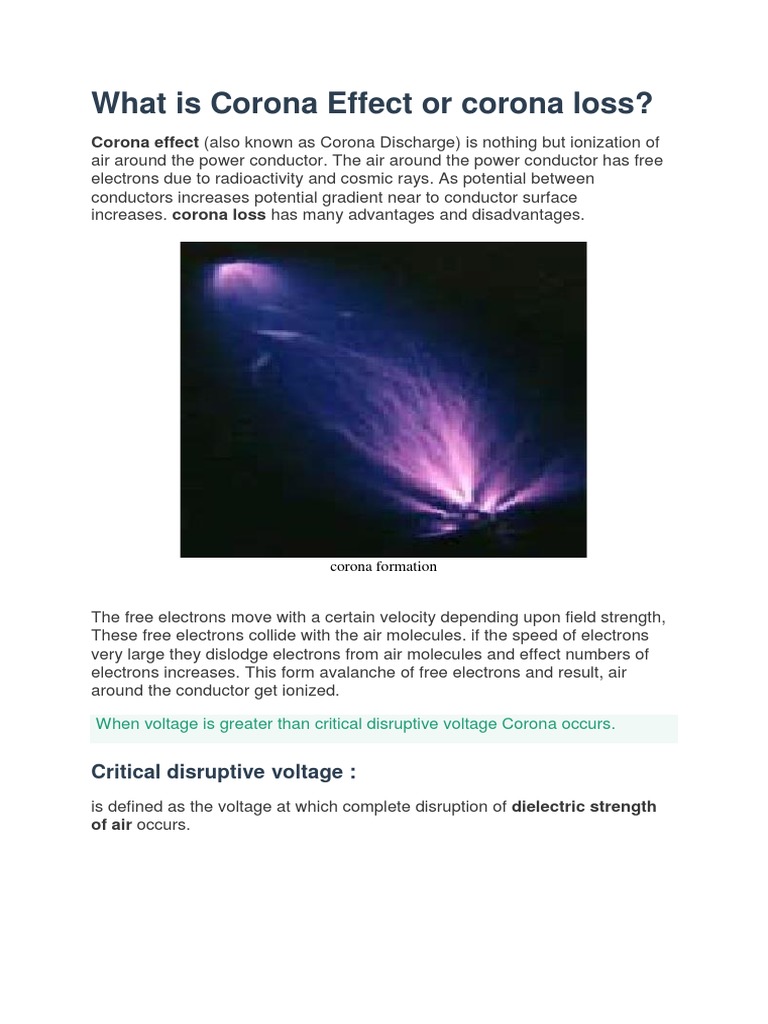 Understanding Corona Effect in Power Lines | PDF | Science & Mathematics