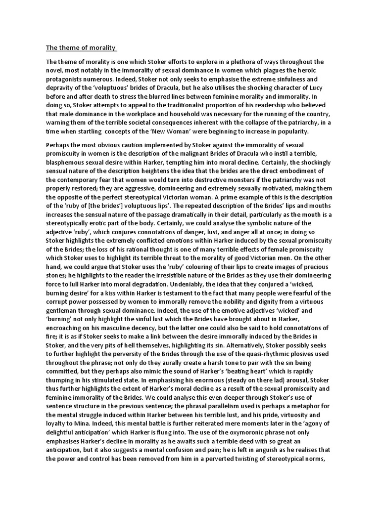 The theme of morality | PDF | Lust | Morality