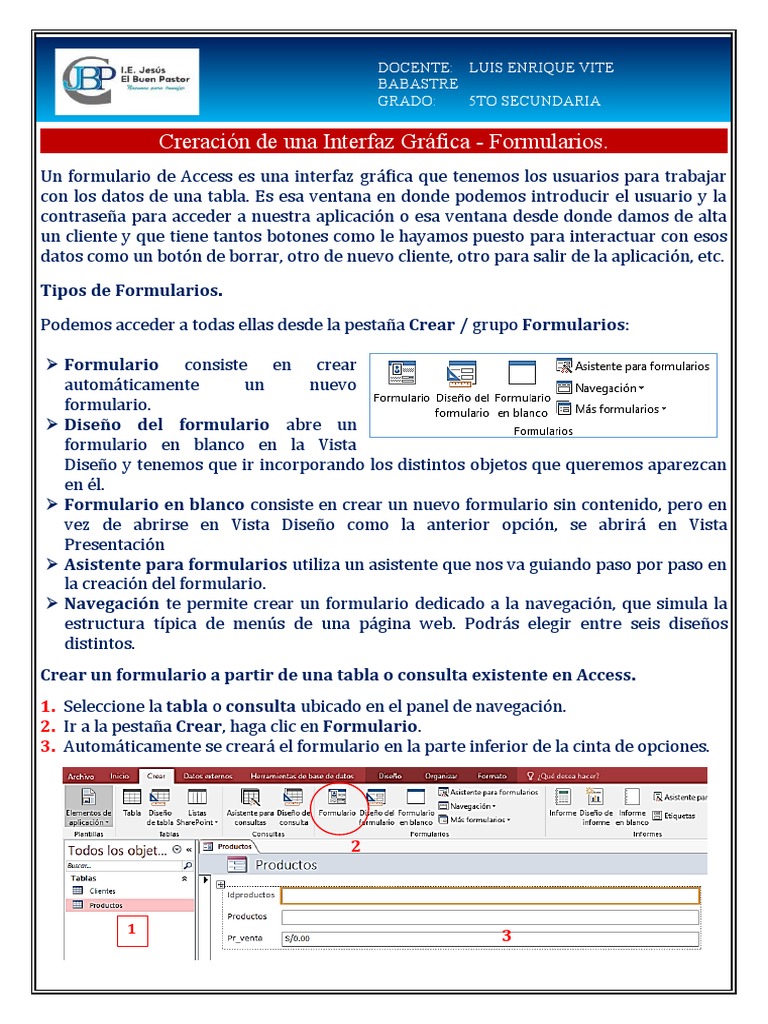 5to Secundaria - Sesión 03 - Creación de Formularios | PDF | Ventana (informática) | Interfaces ...