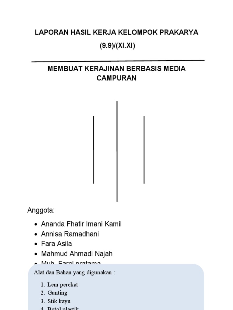 Laporan Hasil Kerja Kelompok Prakarya | PDF