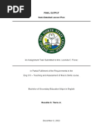 DepEd Table of Specification Sample | PDF | Human Communication | Learning
