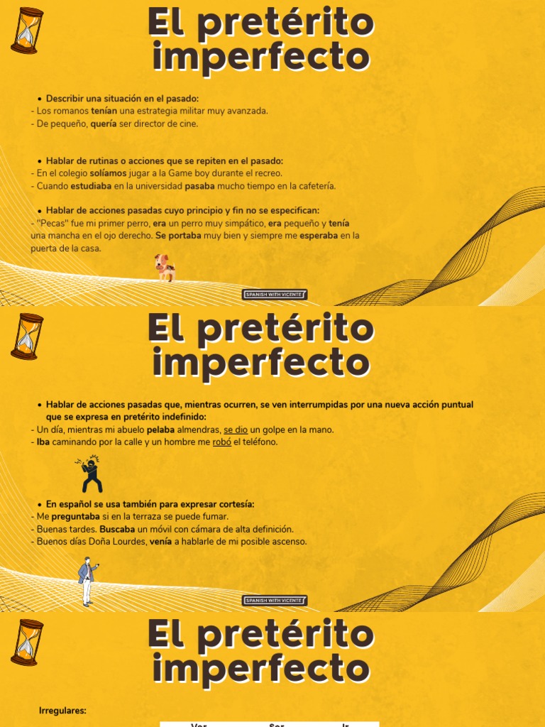 Imperfecto - Formacion Y Uso (Spanishwithvicente) | PDF | Arte