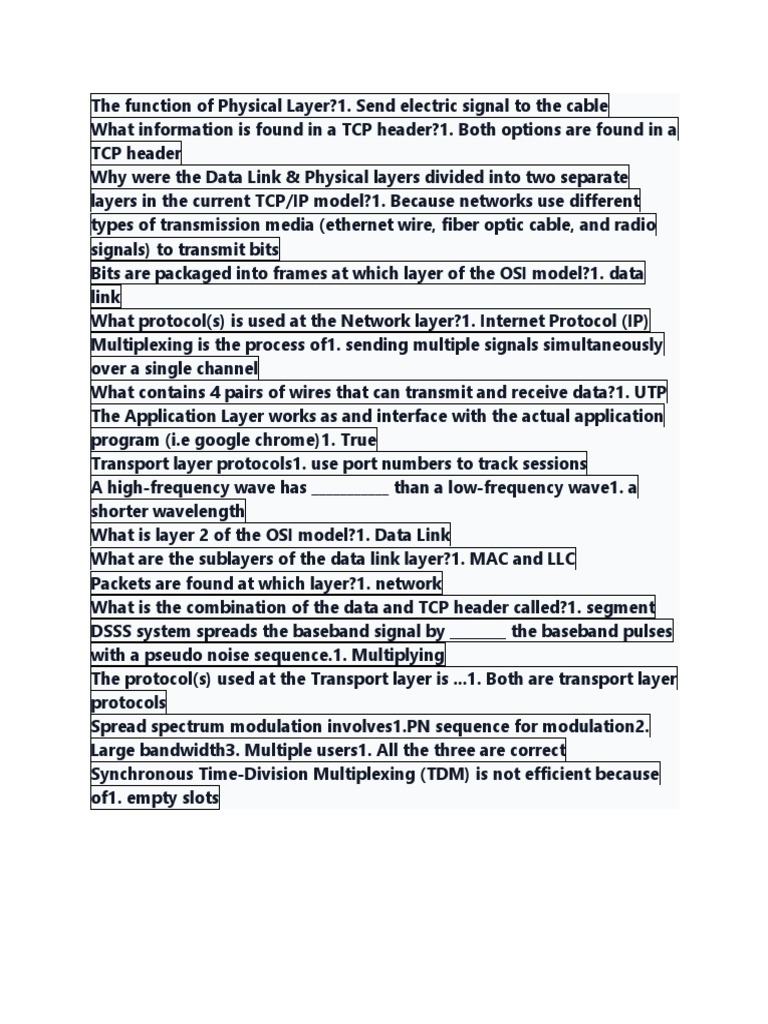 The Function of Physical Layer | PDF | Osi Model | Multiplexing