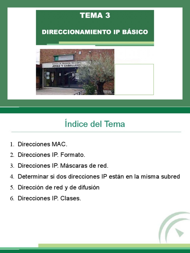Tema 3. Direccionamiento IP Basico | PDF | Dirección IP | Protocolos de internet