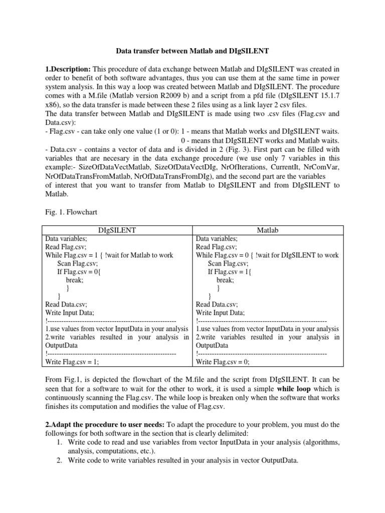 Data Transfer Between Matlab And Digsilent Pdf Matlab Comma Separated Values 